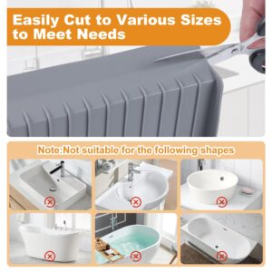 4"X20" Silicone Sink Kitchen Edge Protector, Upgrade Splash Guard Kitchen Sink Accessories, Bathtub Sink Guard Stainless Steel Sink Protectors For Granite, Quartz Countertop (Gray)