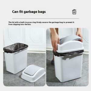 Loyilat 1.3 Gallon Kitchen Trash Can, Plastic Trash Cans with Swing Lid, Garbage Can 2024 Upgraded Plastic Swing Top Garbage Bin for Kitchen, Office, Toilets (Light Gray)