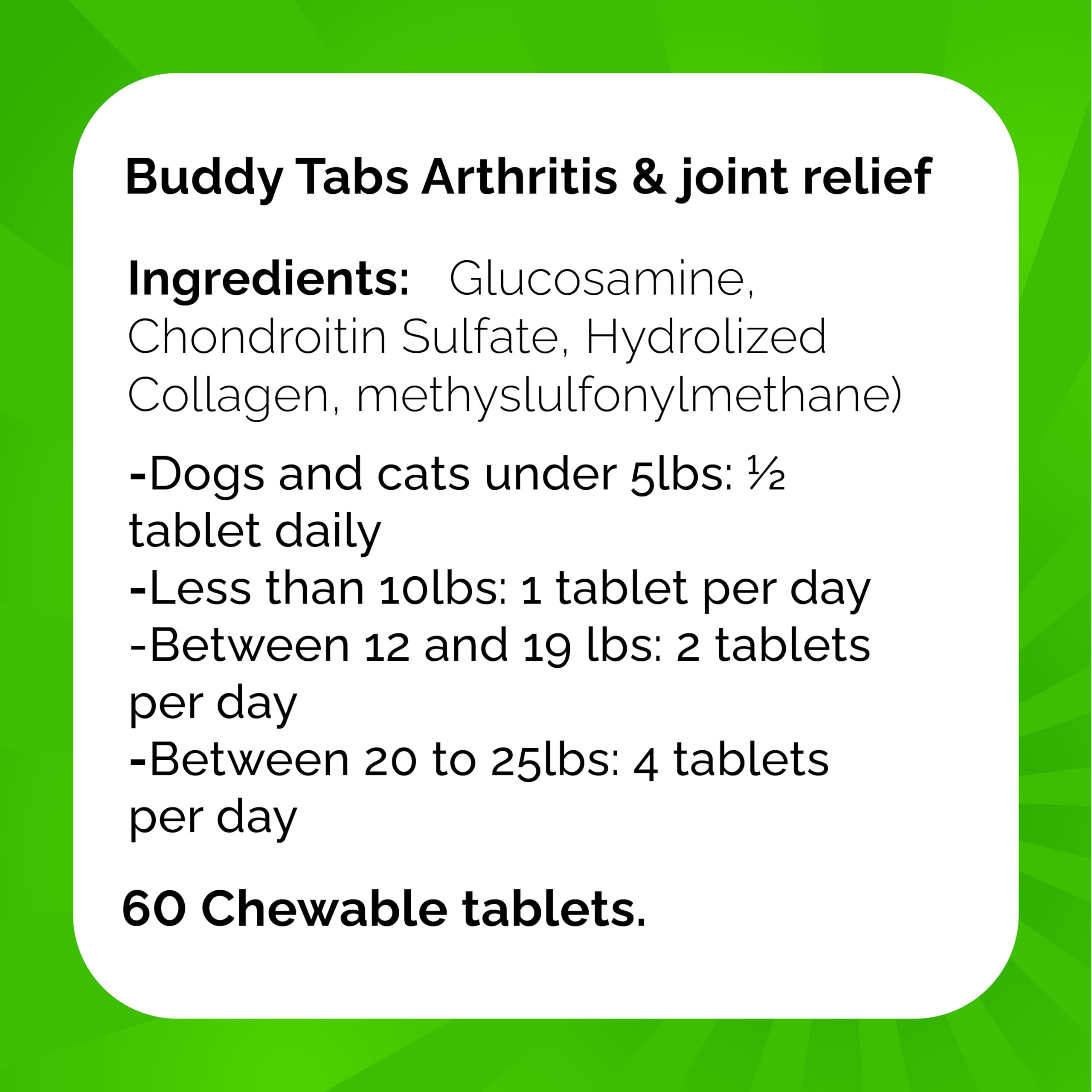 Arthritis & Join Pain Relief Dietary Supplement Small Dogs & Cats by Interfarma Corp | Cartilage Protection, Reduce Inflammation, & Joint Support | with Glucosamine, Chondroitin, Collagen, & MSM.