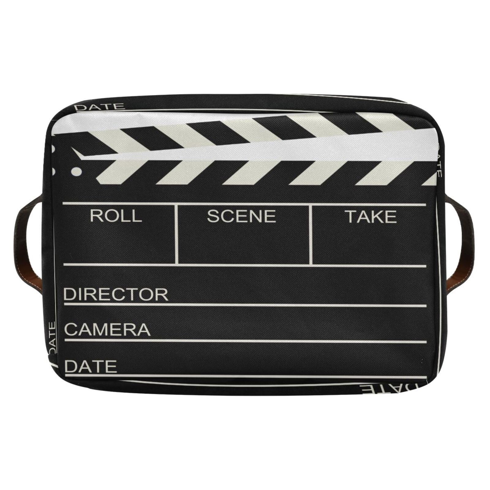 ALAZA Cinema Movie Clapboard Large Storage Basket for Organizing Foldable Storage Bin for Shelves Home with Handles 1 Pack