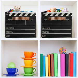 ALAZA Cinema Movie Clapboard Large Storage Basket for Organizing Foldable Storage Bin for Shelves Home with Handles 1 Pack