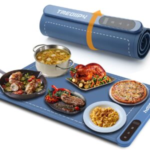 Food Warming Mat - Electric Warming Tray - Silicone Heating Mats for Food, 6 Temperature & Timer Settings, Portable Fast Even Heating trays, Foldable Food Warmer Pad for Party, Buffet, Home Daily Use