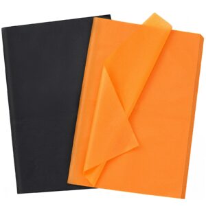 simetufy orange tissue paper for gift bags, 60 sheets 20 x 26 inches black tissue paper gift wrapping, tissue paper bulk for fall, halloween, thanksgiving, birthday, holiday decor and diy crafts