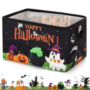 yeyeplum halloween storage basket halloween spooky basket foldable organizer bins halloween storage basket with handle pumpkin candy gift basket trick or treat bags basket halloween storage container