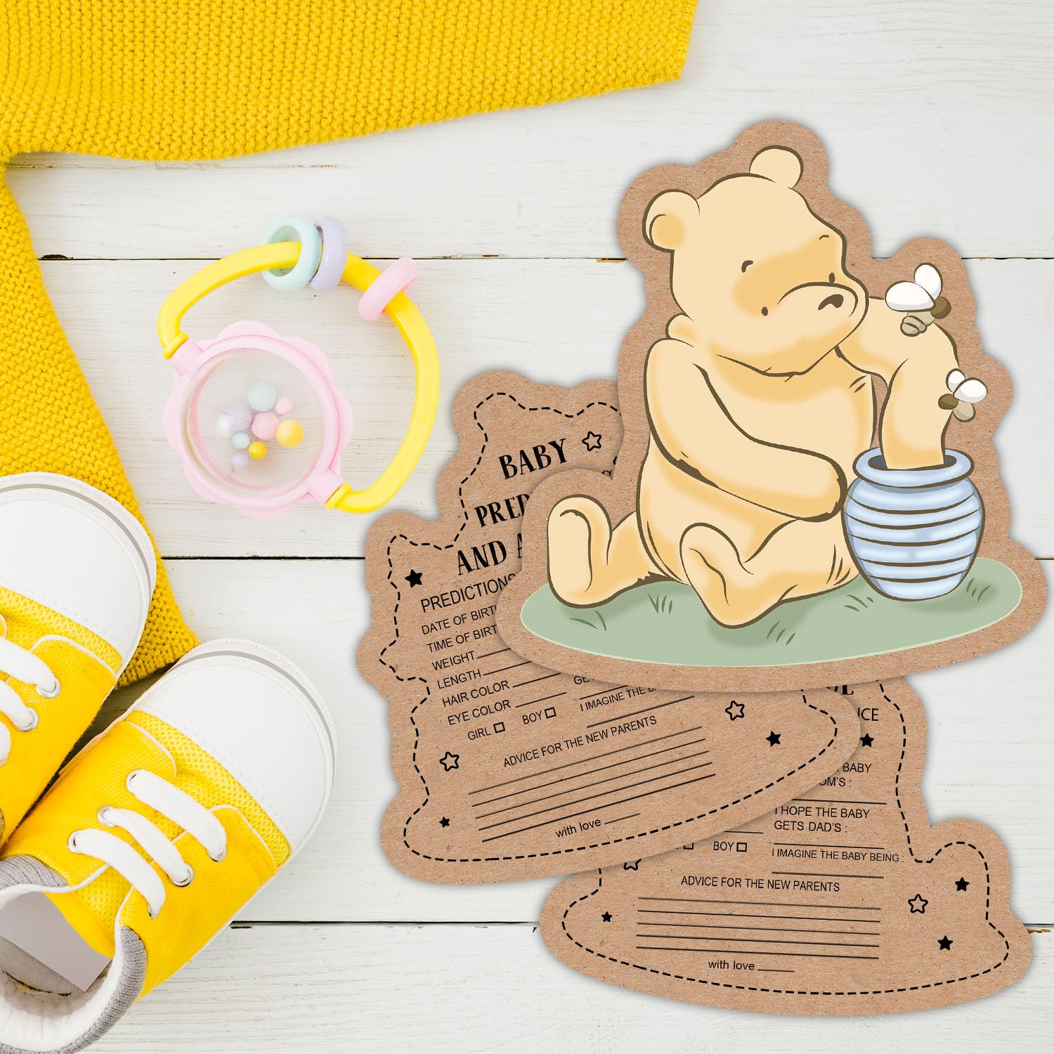 30PCS Baby Shower Games-Baby Shower Party Games-Bear Baby Shower Decorations-Gifts for Mommy to Be-Baby Shower Advice Cards