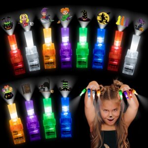 gyovinnjuwanua led finger lights - 36pcs led light up finger lights party favors, 12 styles glow in the dark toys bulk for house party prizes non candy gift (halloween)