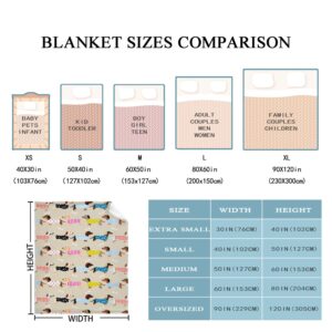 Dachshunds Blanket for Boys Girls, Baby Blanket is Super Soft and Warm, Cute Blanket for Sofa Bedroom Living Room, All Season Use, A Great Choice for Gifts 60"x80"for Adult