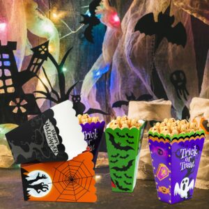 Halloween Popcorn Boxes 24 PCS Trick or Treat Snack Boxes Candy Cookie Container Decorations Halloween Party Supplies