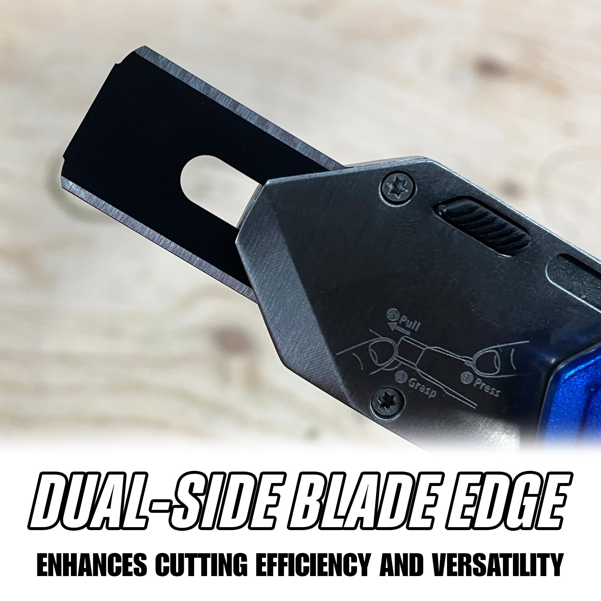 Rapid Edge 1-pack (5 pieces) Pivoting Carpet Knife Blades, Folding Utility Knife Blade With Dual-Side Edge and Round Tip, Fits Most Carpet Cutters