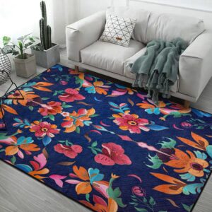 isyorefam 3x5 washable bedroom faux wool rug boho floral area carpet for bedroom, bedside, kitchen, entryway, kids' room, office, and college dorm essentials for girls non-slip low pile