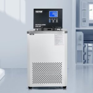 VEVOR Laboratory Chiller Circulator, -5℃ ~100℃ Circulator Pump Chiller, 6L Chiller Lab Low Temperature Cooling Liquid, LCD Display, 304 Stainless Steel Water Bath Recirculating Water Cooling Chiller