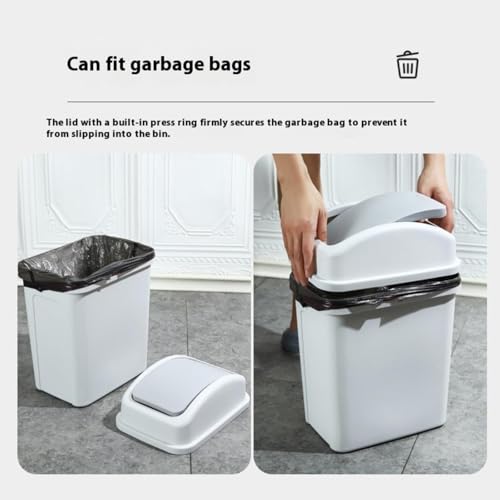 Trash Can with Lid ,5.5 Gallons, Solid Color Plastic Garbage Can with Lid, Waste Basket,trash Bin,garbage Bin ,slim Trash Can for Kitchen, Office, Bedroom, Outdoor, Bathroom, Dorm, Living Room