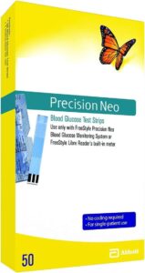 generic precision neo blood glucose test strips, 50 strips (pack of 3), white