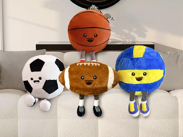 Volleyball Pillow Soft Sports Pillows Funny Volleyball Stuffed Plush Volleyball Gifts for Boys and Girls, Cute Volleyball Room Decor (Volleyball)