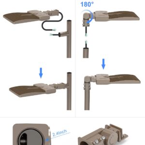 KUKUPPO 10Pack 480 Volt 400W LED Parking Lot Light 60,000LM, Dusk to Dawn LED Shoebox Parking Pole Mount Light 5000K IP65 Waterproof Outdoor Commercial Area Lighting with Slip Fitter 277-480VAC