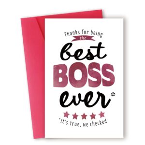 unique boss's day card, best boss ever,funny boss thank you card for women men, boss appreciation card,happy boss's day card gift for leader manager