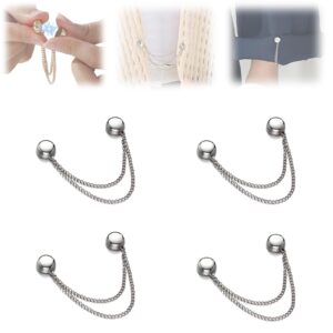 multi-function magnetic clothing clips, magnetic shirt accessories, multi-purpose magnetic pinless brooch, strongest magnetic strength buttons clips for cardigan, cuff hem, trouser legs (silver)