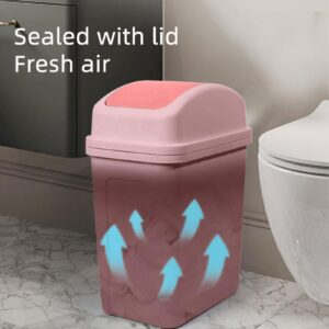 Trash Can with Lid ,5.5 Gallons, Solid Color Plastic Garbage Can with Lid, Waste Basket,trash Bin,garbage Bin ,slim Trash Can for Bedroom, Living Room, Office, Bathroom, Kitchen, Dorm, Outdoor