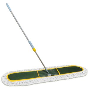 solipect 48-inch commercial dust mop for hardwood floors, large dry mop with reusable cotton yarn head, telescopic stainless steel handle - ideal for industrial floor cleaning, marble, laminate