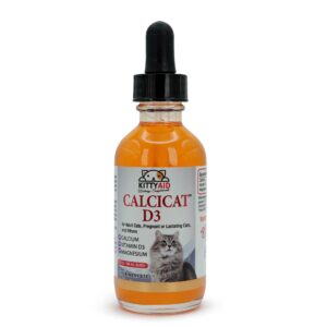 Calcicat D3 Dietary Supplement by Interfarma Corp | Healthy Bones in Cats, & Joint Support Supplement for Cats | with Calcio, Vitamin D3, & Magnesium sulfate | Orange Flavor, Pediatric Drop.