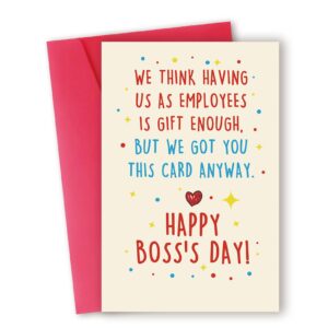 funny boss day card, happy boss’s day card gift for boss, cute boss birthday card for him her, appreciation card for boss manger employer