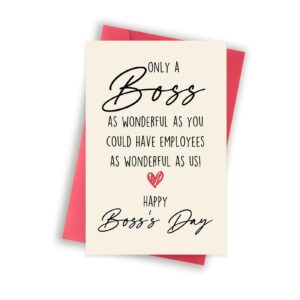 happy boss's day card for boss women men, funny boss appreciation card for boss on boss's day, humor boss day gift for boss leader manager, you are a wonderful boss