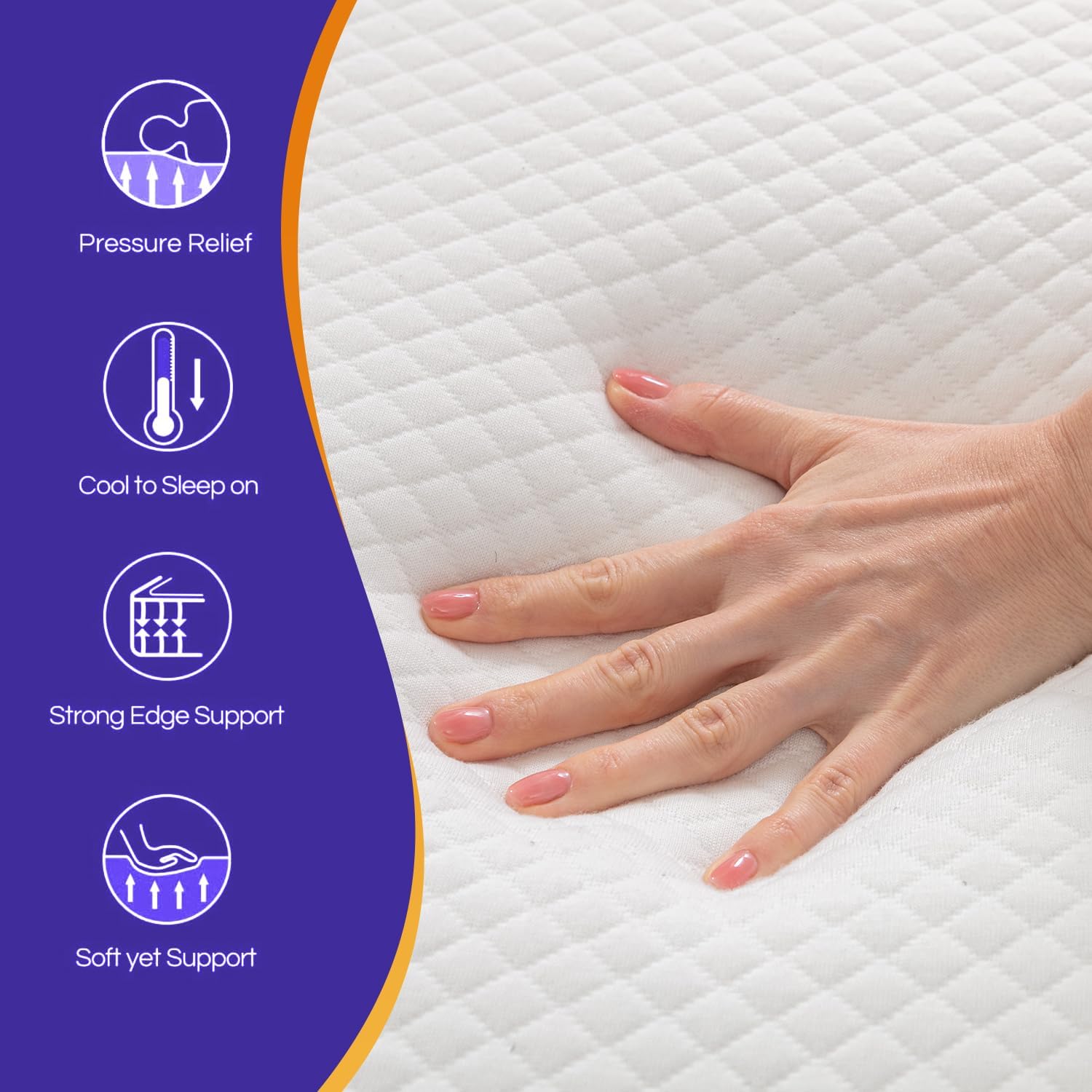 PIKAQTOP 6 Inch Twin XL Gel Memory Foam Mattress Fiberglass Free/CertiPUR-US Certified/Bed-in-a-Box/Cool Sleep & Comfy Support