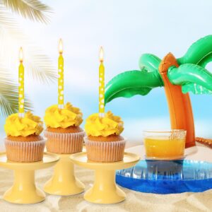 Teenyyou 12 Pcs Sponge Birthday Candles for Cake Sponge Birthday Decorations Cupcake Toppers Yellow Party Candles for Sponge Themed Birthday Decorations Supplies