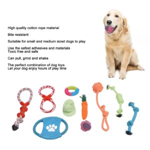 COSMICROWAVE 10pcs Pet Cotton Rope Toy Dental Dog Rope Toys Colorful Dog Chew Rope Toys Puppy Chew Toys Interactive Puppy Chewing Molar Toy for Medium Large Dog