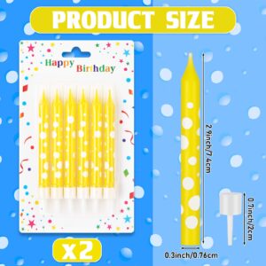 Teenyyou 12 Pcs Sponge Birthday Candles for Cake Sponge Birthday Decorations Cupcake Toppers Yellow Party Candles for Sponge Themed Birthday Decorations Supplies