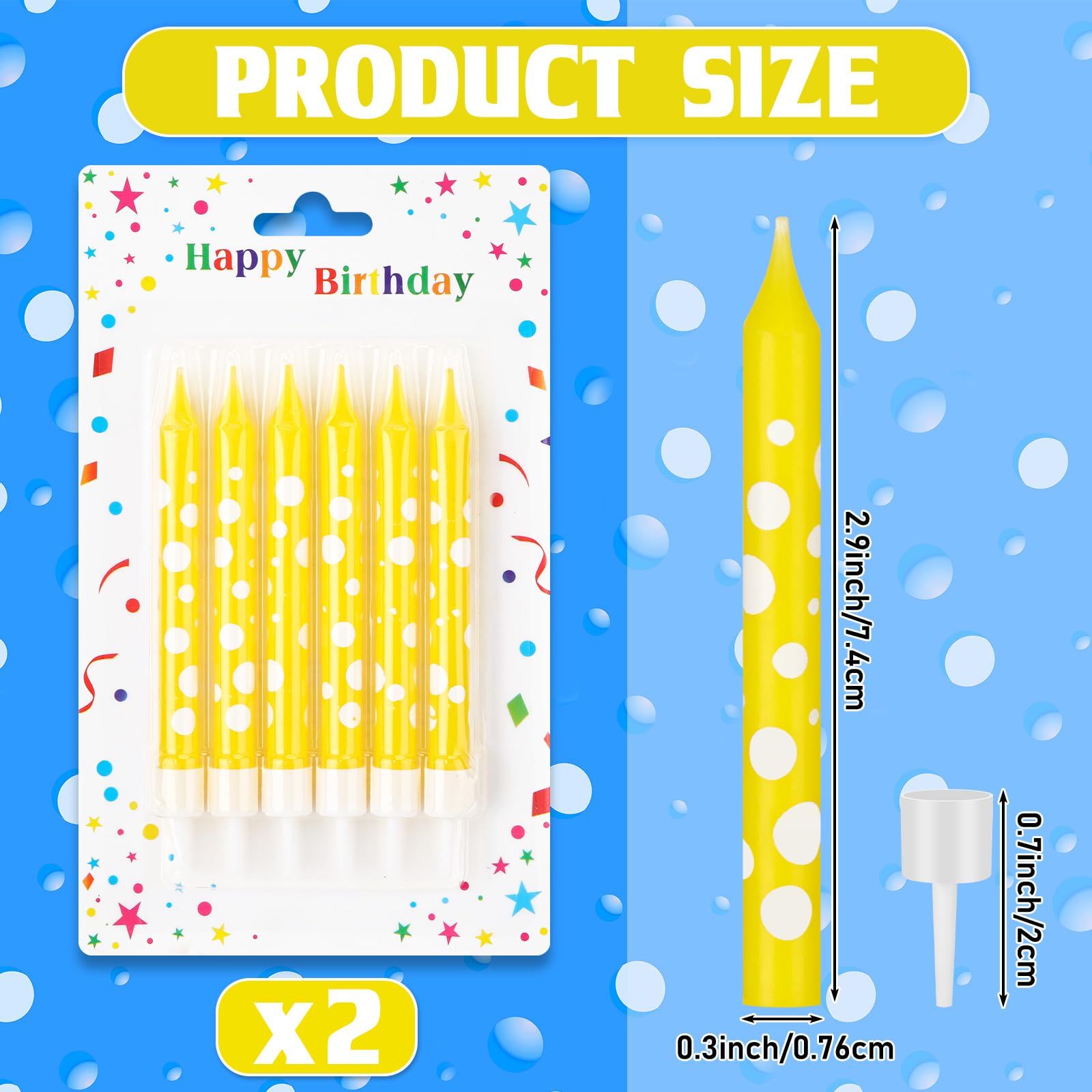 Teenyyou 12 Pcs Sponge Birthday Candles for Cake Sponge Birthday Decorations Cupcake Toppers Yellow Party Candles for Sponge Themed Birthday Decorations Supplies