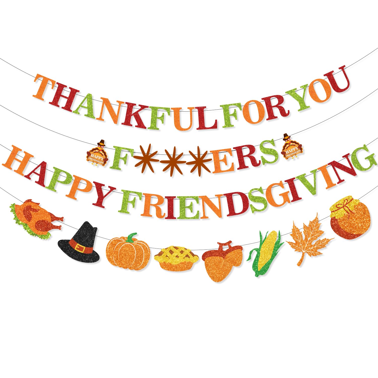 Happy Friendsgiving Banner, Friendsgiving Party Decorations Thankful for You Banner Thanksgiving Banner for Thanksgiving Friendsgiving Party Decorations