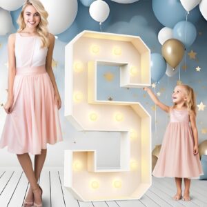 ledido 4ft marquee light up letters large light up letters for party decoration, marquee letters for birthday graduation baby shower wedding, pre-cut foam board assembly required letters s