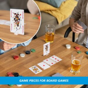 24PCS Plastic Card Display Stand Table Number Holders, Game Pieces for Board Games, Card Stand Place Card Holders for Playing Cards, Wedding Cards, Food Labels, Memos, Photos