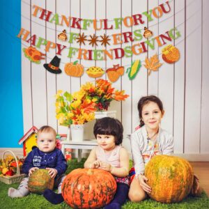 Happy Friendsgiving Banner, Friendsgiving Party Decorations Thankful for You Banner Thanksgiving Banner for Thanksgiving Friendsgiving Party Decorations