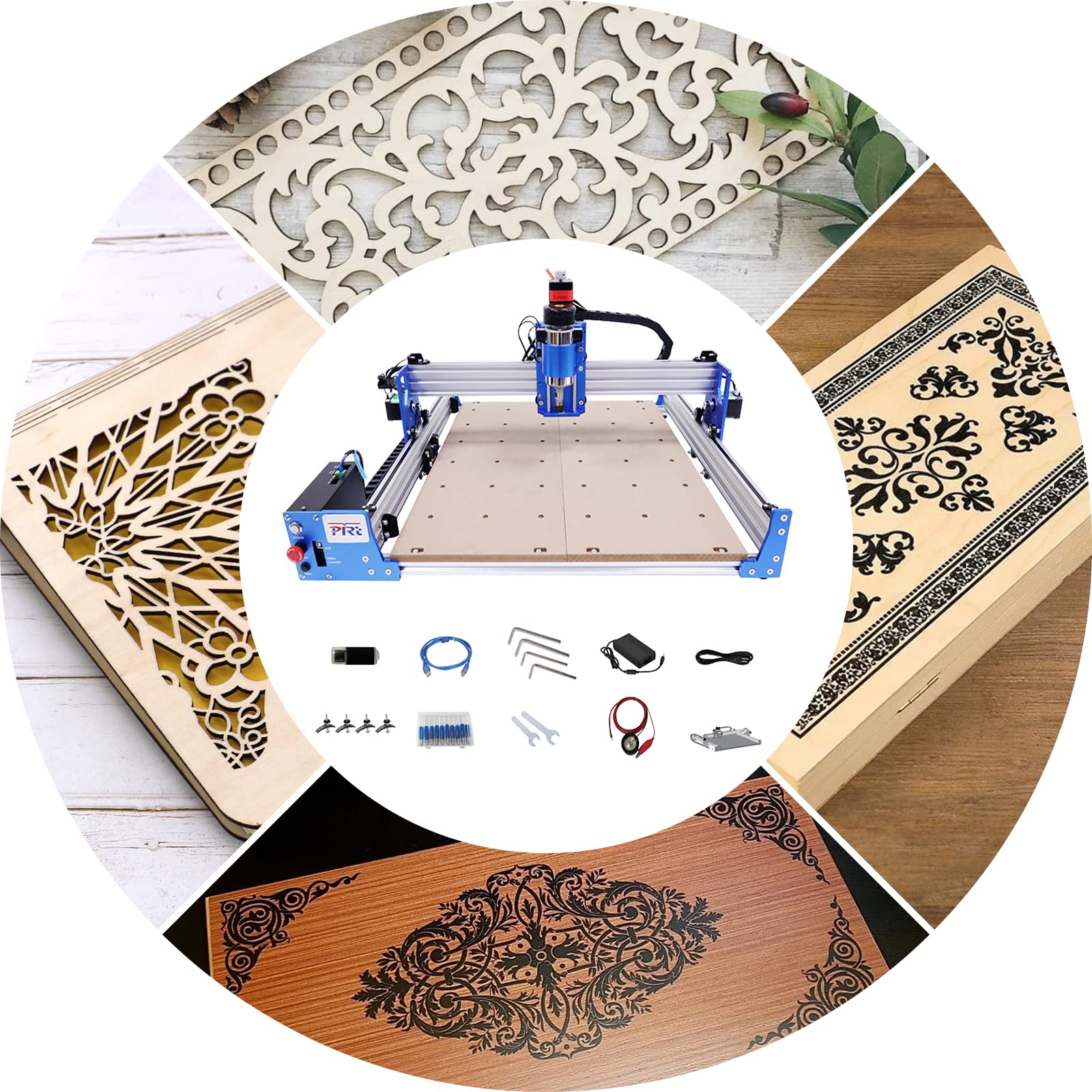 DUIBAII CNC Machine Kit, Pro Milling Machine, CNC Engraving Machine, 100W CNC Router Machine for Wood Metal Acrylic MDF Carving Arts Crafts DIY Design