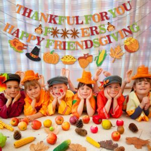 Happy Friendsgiving Banner, Friendsgiving Party Decorations Thankful for You Banner Thanksgiving Banner for Thanksgiving Friendsgiving Party Decorations