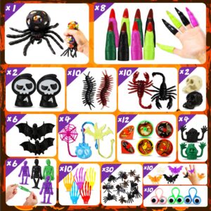 Zunaco 300PCS Halloween Party Favors for Kids, Trick or Treat Gifts Goodie Bag Fillers, Halloween Bulk Fidget Toys Party Supplies for School Classroom Carnival Prizes Treasure Box