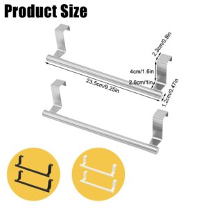 4 Pcs Cabinet Door Towel Bar, Dish Towel Rack for Cabinet, Stainless Steel Kitchen Towel Holder, Over The Door Hand Towel Hanger for Kitchen Bathroom Cupboard (White)