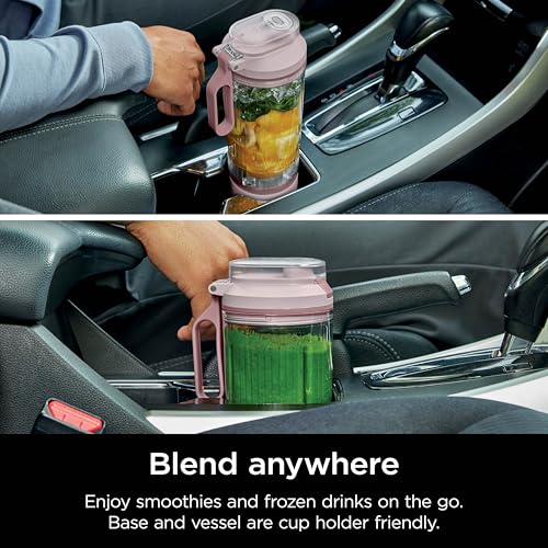 Ninja Blast Max, Portable Blender + Twist & Go, Personal Blender, Ninja Blender, Smoothie, Blend, Ice Crush, 3 Programs, Cordless, 22 oz removable Vessel, Dishwasher Safe, Leakproof, Pink, BC251PK