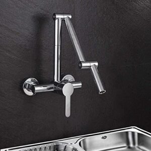 KNKQZXVDF -Taps,Faucet Bathtub Wall-Mounted Faucet Copper Chrome Concealed 360 Degrees Free Rotate Faucet Kitchen Multifunction Fold Cold Heat Water-Tap Taps