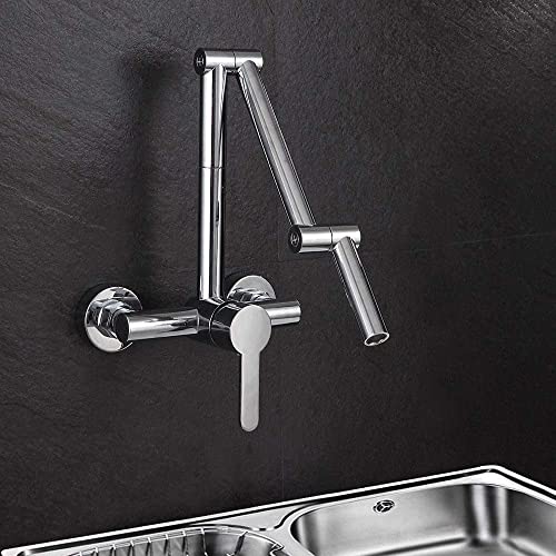 KNKQZXVDF -Taps,Faucet Bathtub Wall-Mounted Faucet Copper Chrome Concealed 360 Degrees Free Rotate Faucet Kitchen Multifunction Fold Cold Heat Water-Tap Taps