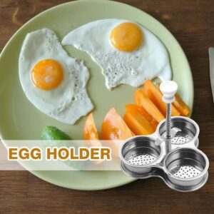 Generic Stainless Steel Egg Poacher,Egg Poacher Pan,Poached Egg Cooker, Nonstick Poached Egg Pan Boiled Eggs Maker,Egg Pan with 3 Cups Egg Cooker Poached Egg Maker for Kitchen (Stainless steel)