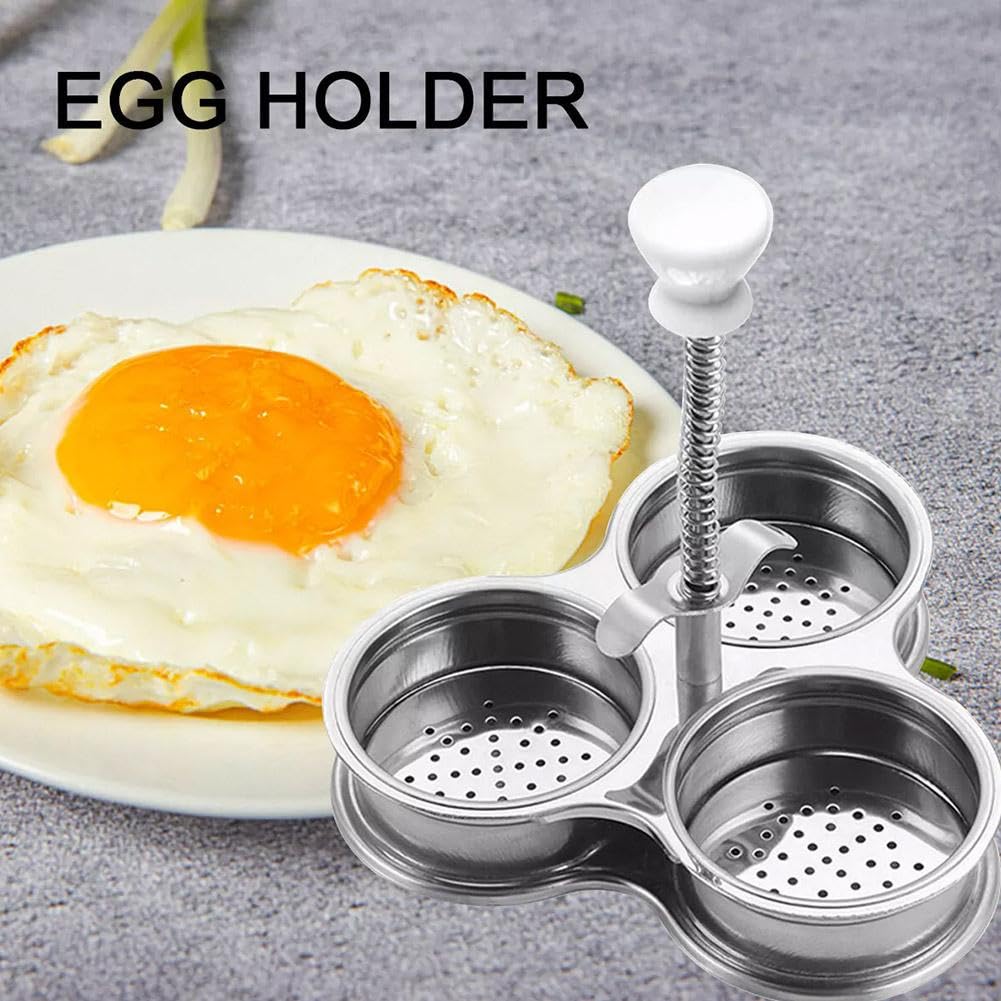 Generic Stainless Steel Egg Poacher,Egg Poacher Pan,Poached Egg Cooker, Nonstick Poached Egg Pan Boiled Eggs Maker,Egg Pan with 3 Cups Egg Cooker Poached Egg Maker for Kitchen (Stainless steel)