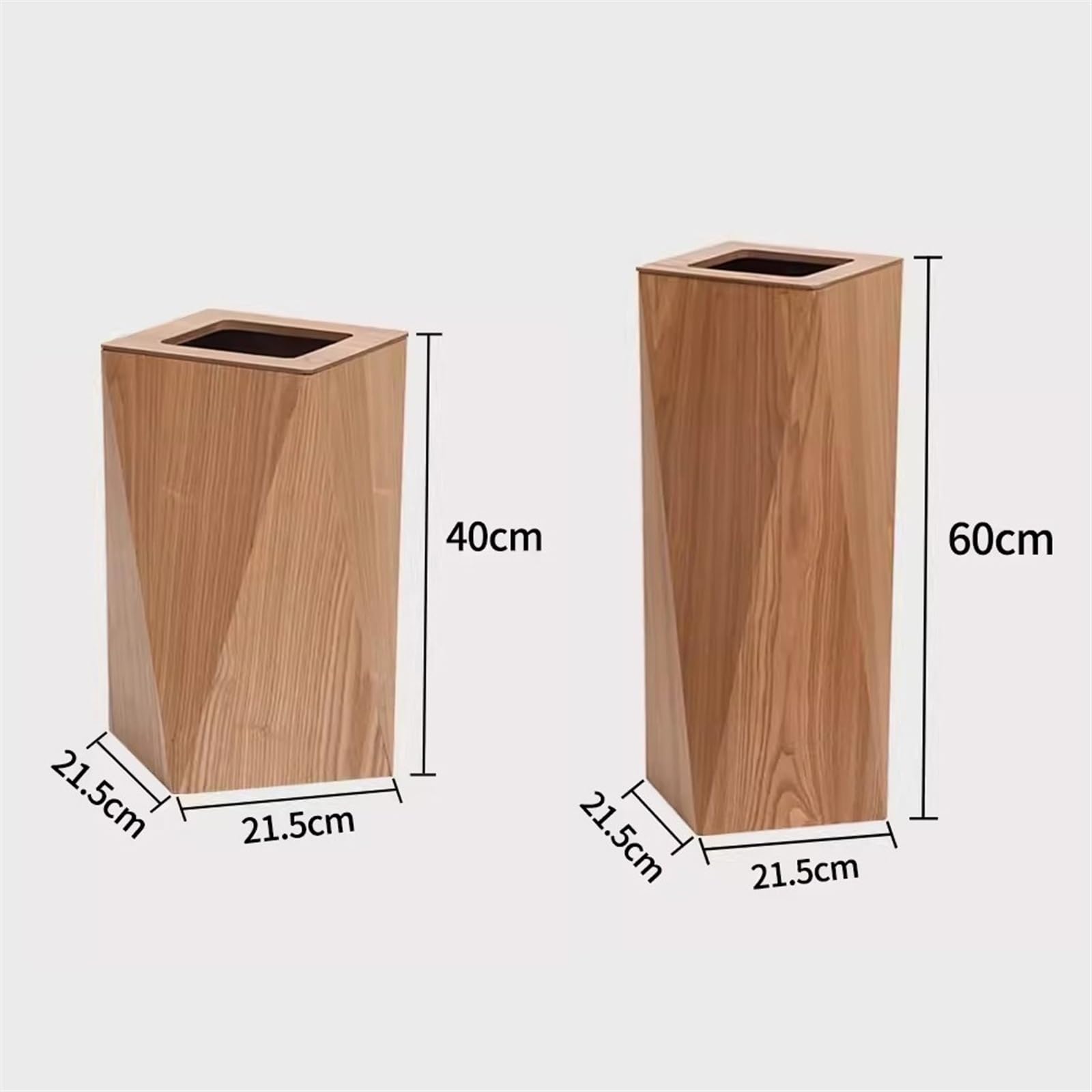 Generic Trash Cans Wastebasket Wooden Trash Can No Lid, Modern Rhombus Shaped Waste Basket Open Top Garbage Container Bin with Inner Bucket for Living Room, Bedroom, Home, Office, colored