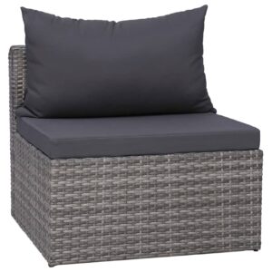 RINDIGOO 4 Piece Patio Sofa Set with Cushions Gray Poly Rattan,Durable & Stylish Garden Sofa Set for Outdoor Relaxation and Comfort Patio Furniture & Seating