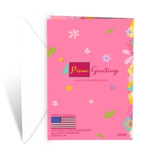 Prime Greetings Daughter Birthday Card, Made in America, Eco-Friendly, Thick Card Stock with Premium Envelope 5in x 7.75in, Packaged in Protective Mailer