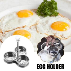 Generic Stainless Steel Egg Poacher,Egg Poacher Pan,Poached Egg Cooker, Nonstick Poached Egg Pan Boiled Eggs Maker,Egg Pan with 3 Cups Egg Cooker Poached Egg Maker for Kitchen (Stainless steel)