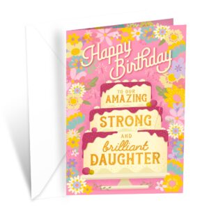 prime greetings daughter birthday card, made in america, eco-friendly, thick card stock with premium envelope 5in x 7.75in, packaged in protective mailer