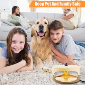 Indoor Sticky Flea Trap, Flea Trap with 2 Glue Discs Odorless Non-Toxic Natural Flea Killer Trap Pad Bed Bug Trap Light Bulb Pest Control for Home House Inside, Safe for Children Pet Dog Cat LB01